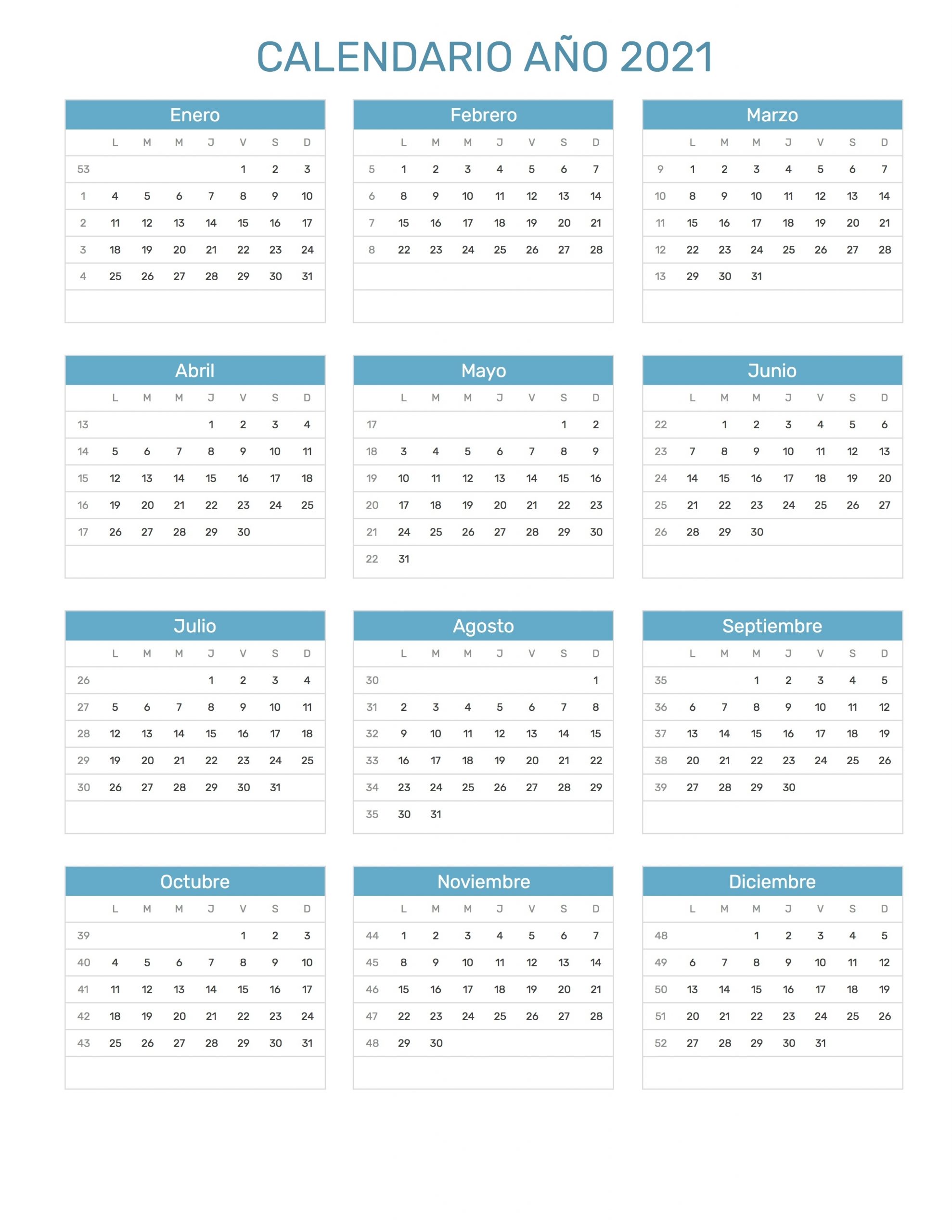 Calendario 2021 Con Semanas Numeradas Para Imprimir Kulturaupice ... Calendario 2021 Con Semanas Numeradas Para Imprimir Kulturaupice ...